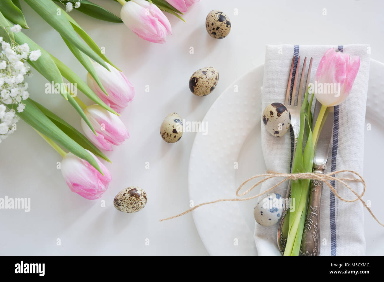 Easter concept with copy space for your Happy Easter wishes. Decorative ...