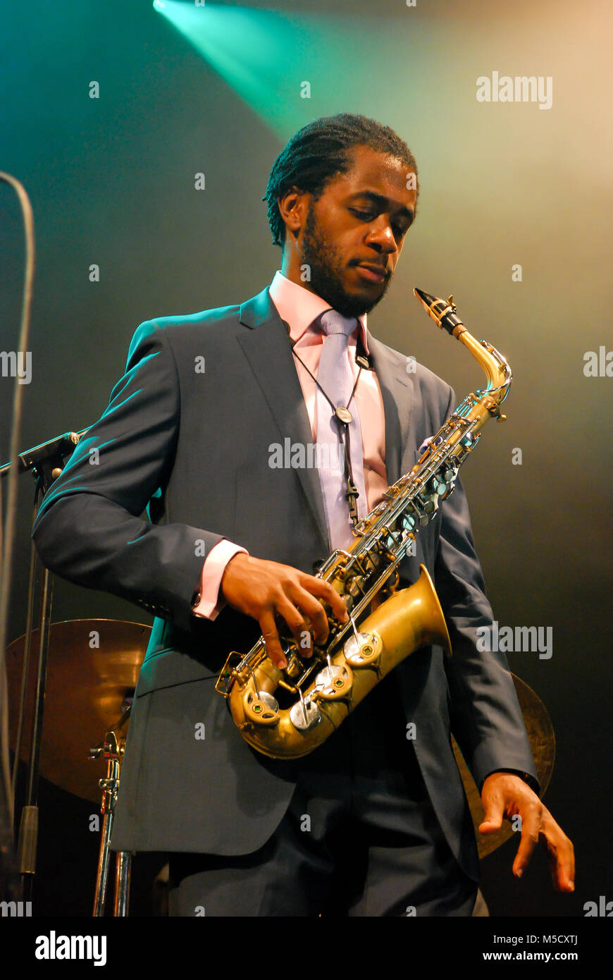 NIS - AUGUST 16: Empirical British jazz group, Nathaniel Facey playing ...