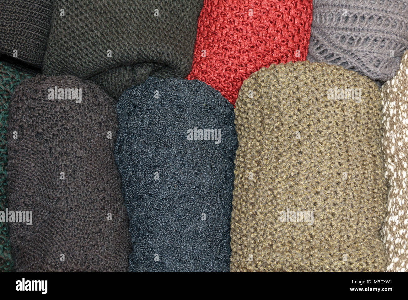 top view of open drawer with wool sweaters Stock Photo - Alamy