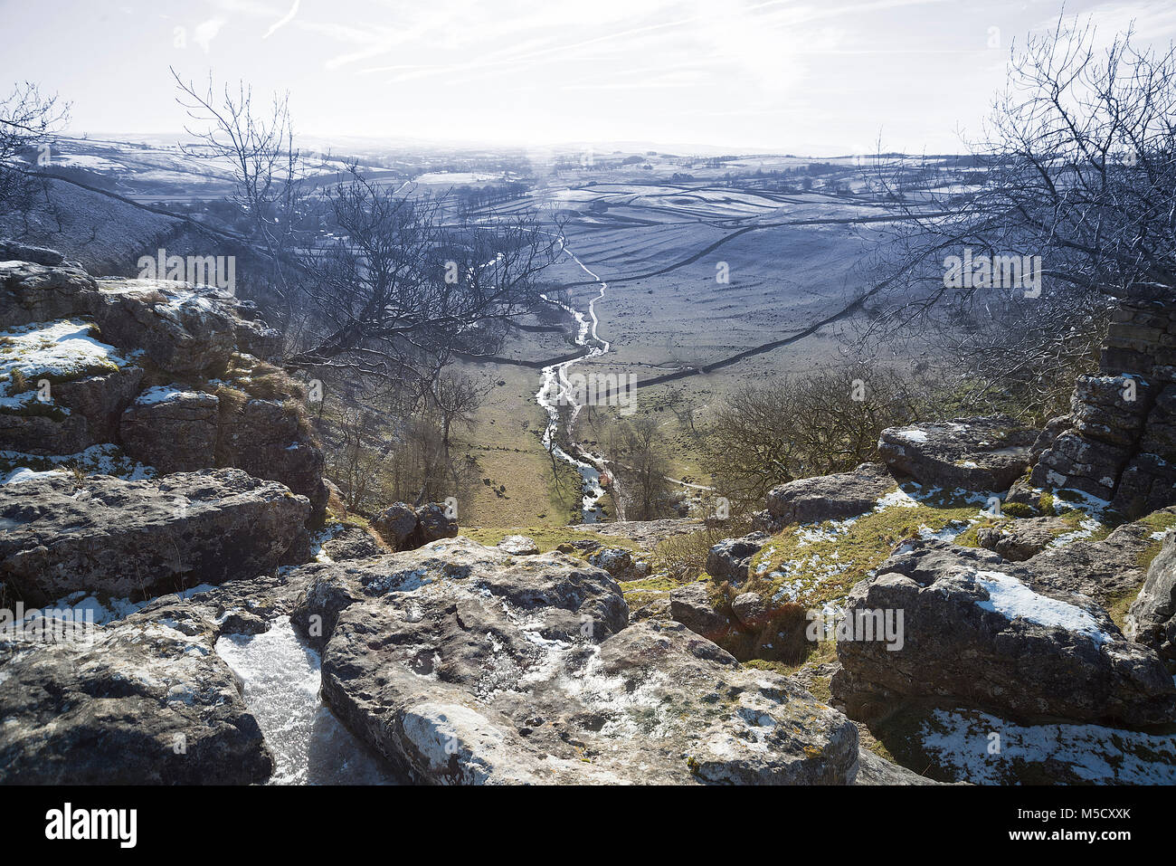 view from the top of Malham Cove Stock Photo - Alamy