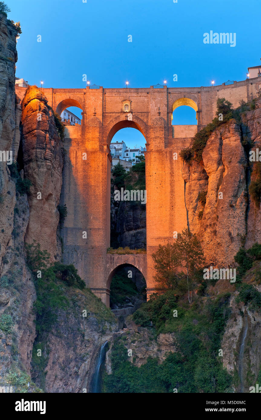 New Bridge on the gorge "Tajo", Ronda, Malaga province, Region of ...