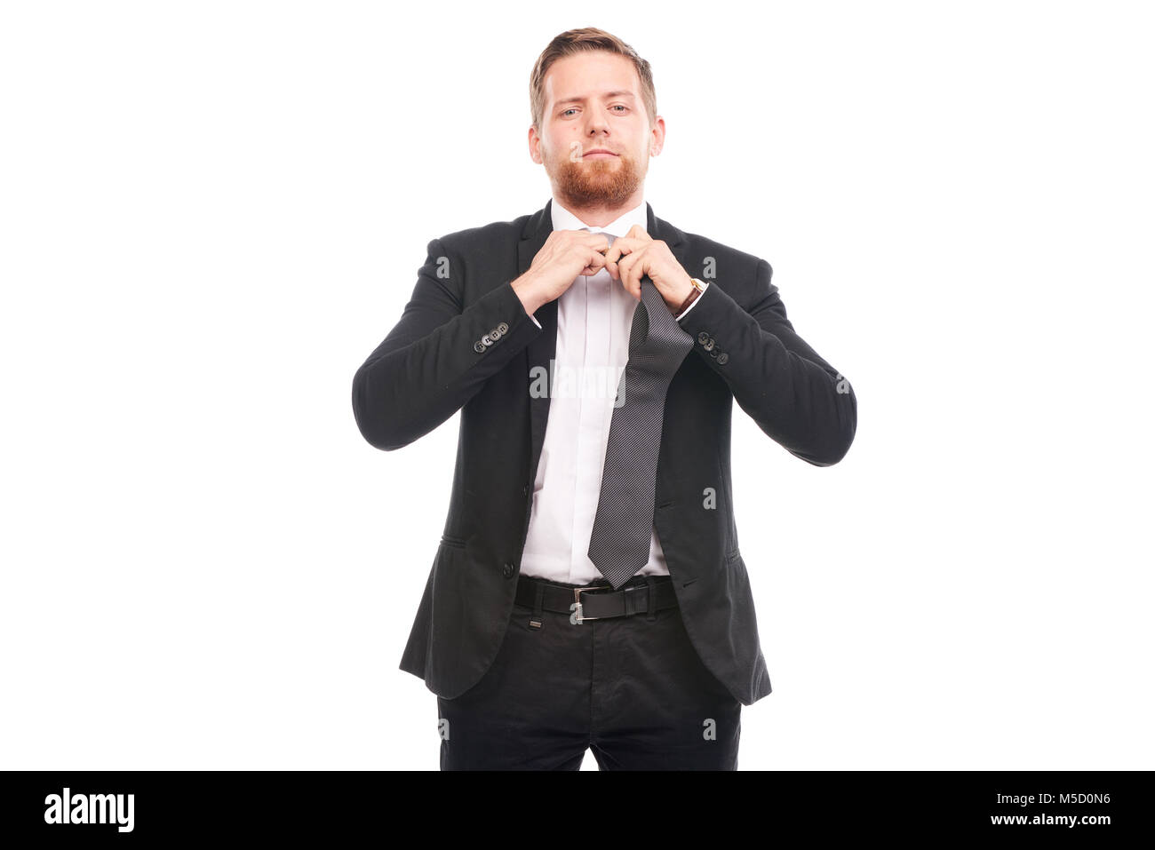 Person tying necktie hi-res stock photography and images - Alamy