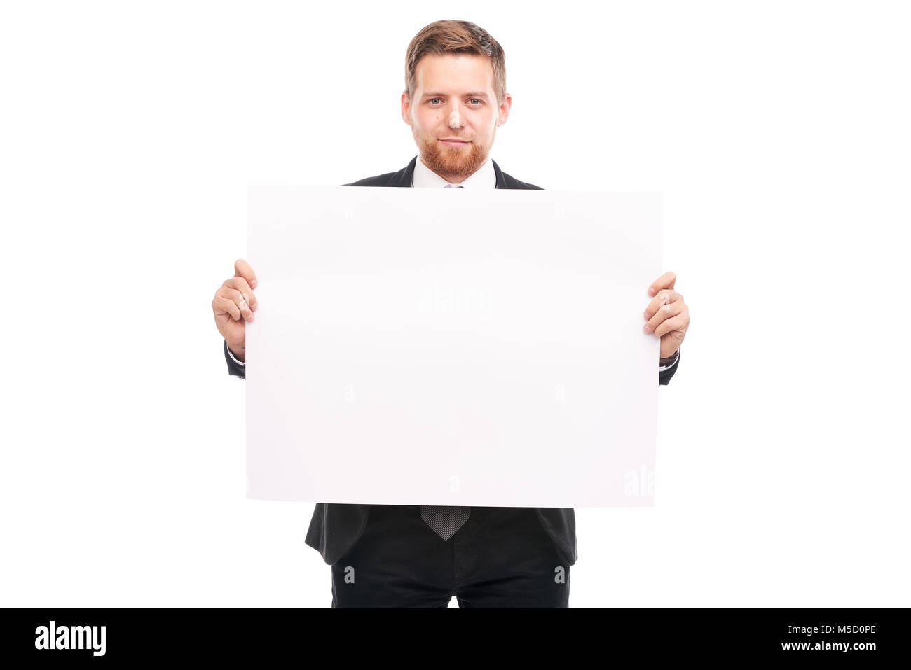 Man with blank sheet of paper Stock Photo - Alamy