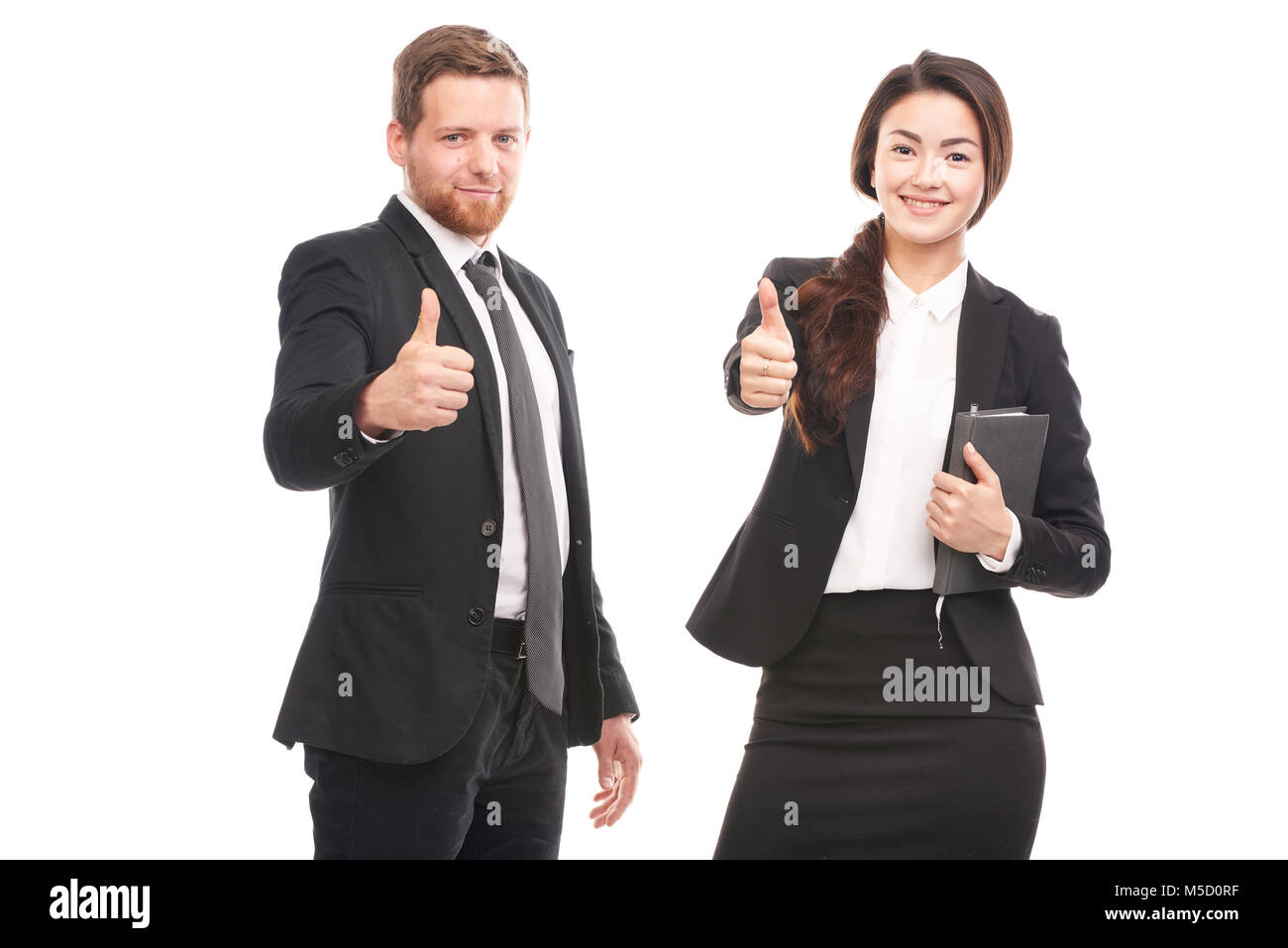 Happy colleagues looking camera office Cut Out Stock Images & Pictures ...