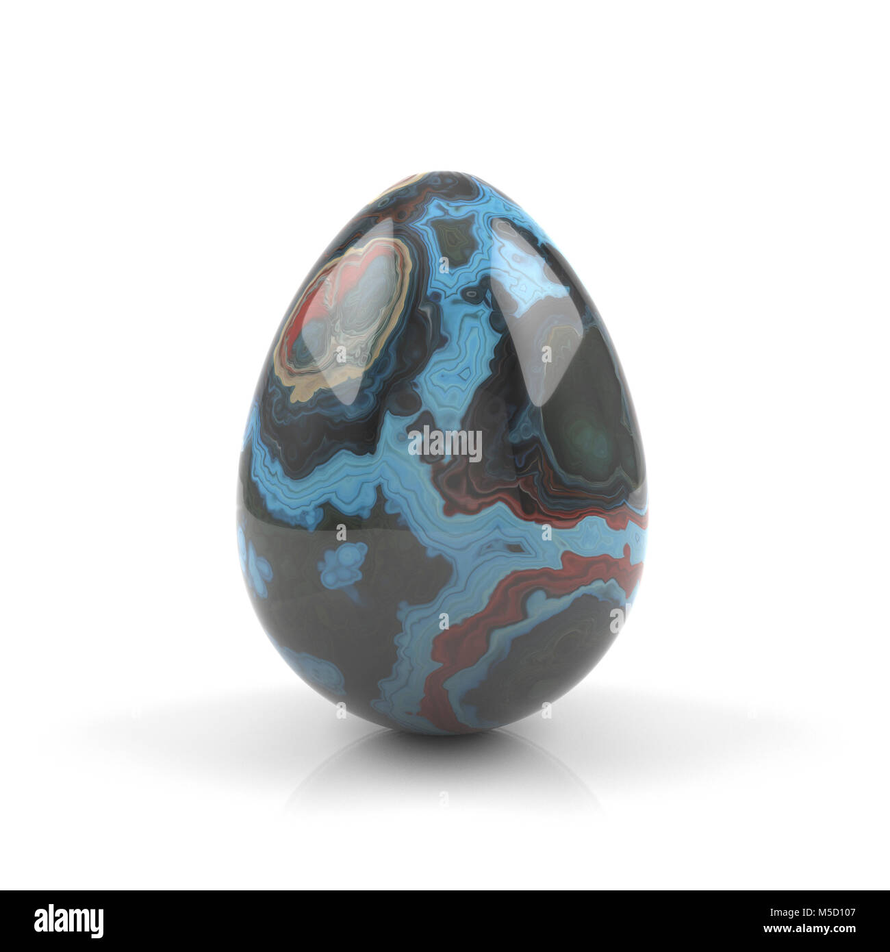 Colorful Easter egg isolated on white background - 3D rendering Stock ...