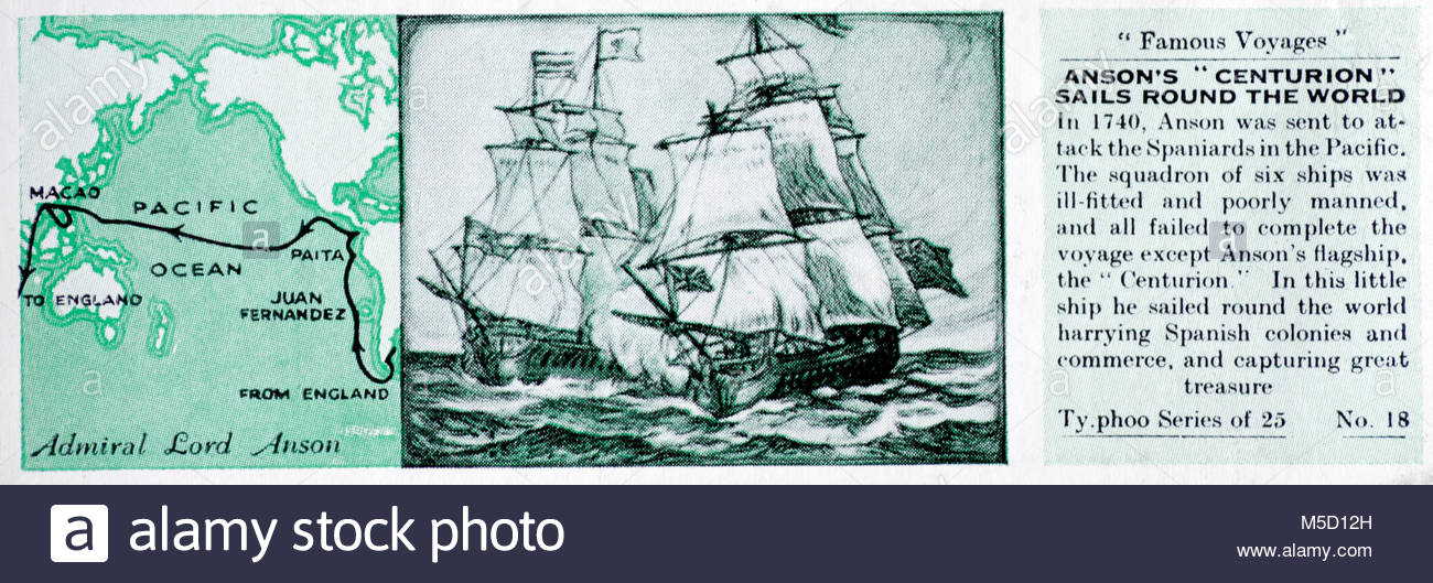 Famous Voyages - George Anson's "Centurion" sails around the world 1740 ...