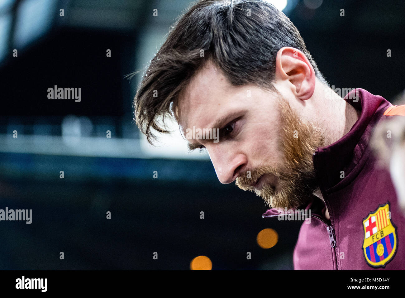 LONDON, ENGLAND - FEBRUARY 20: Lionel Messi (10) of FC Barcelona during ...