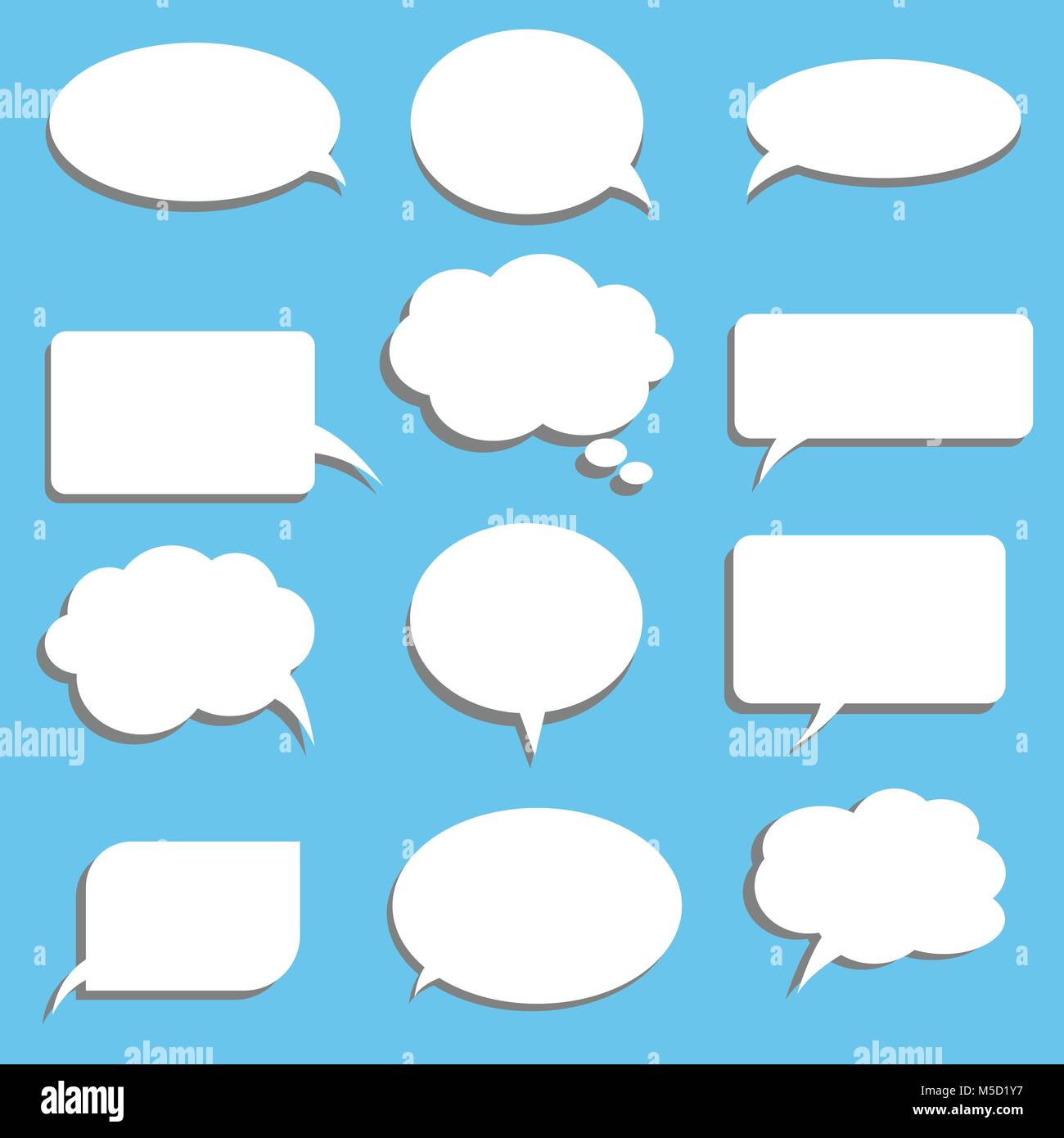 Vector set of stickers of speech bubbles. Blank empty white speech bubbles Stock Vector Image ...