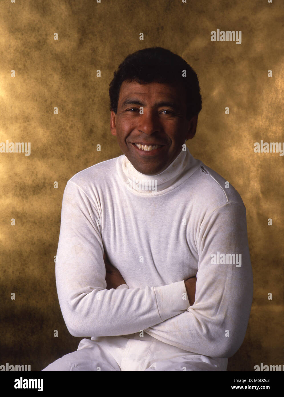 Portrait of jockey Angel Cordero Stock Photo - Alamy