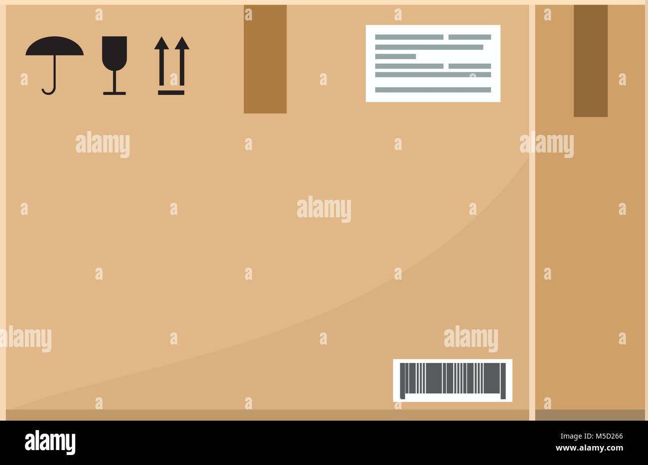 Vector Empty Cardboard box with flat and solid color style design Stock ...