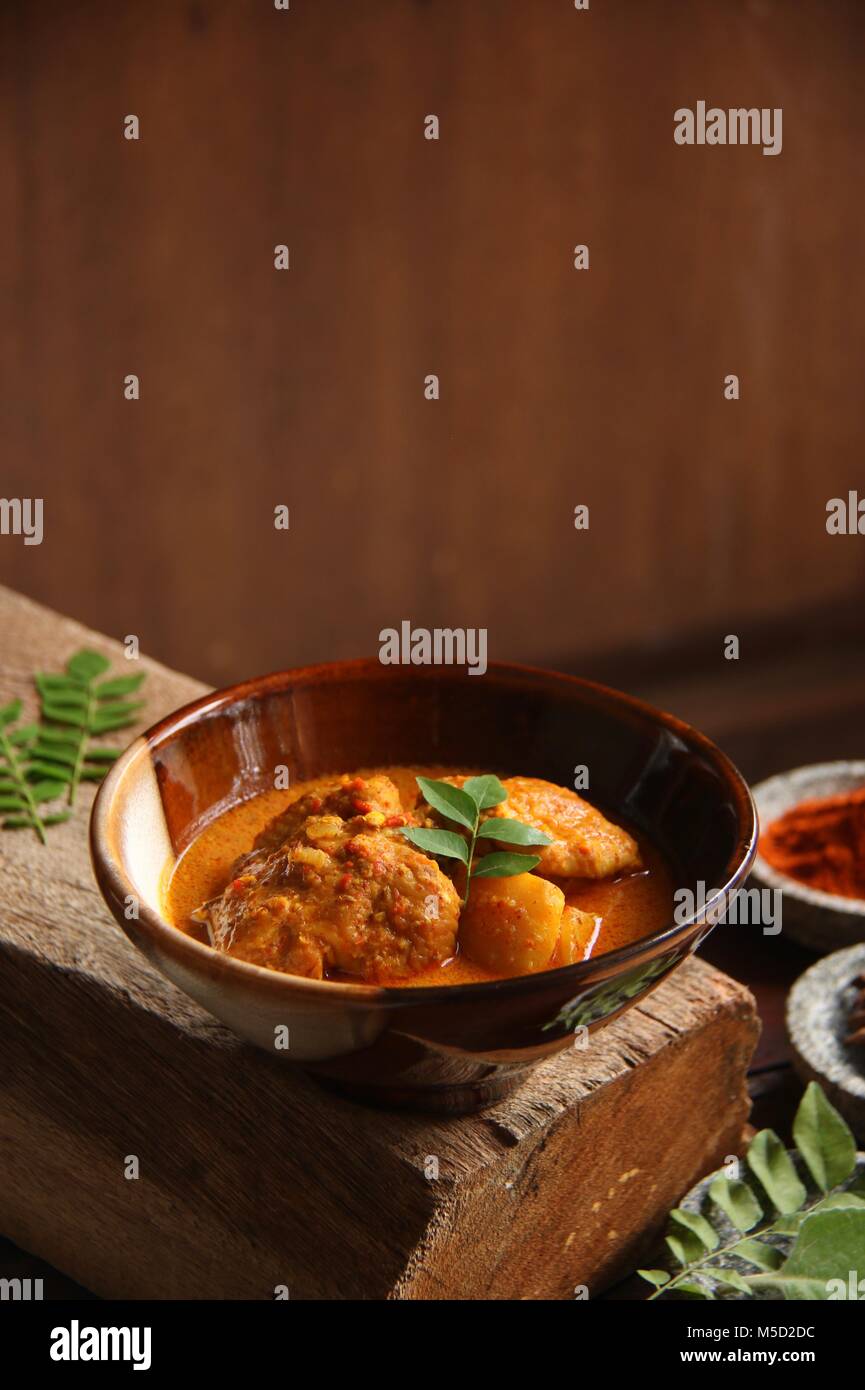 Chicken and Potato Curry. Indian-influenced dish of chicken and potato ...