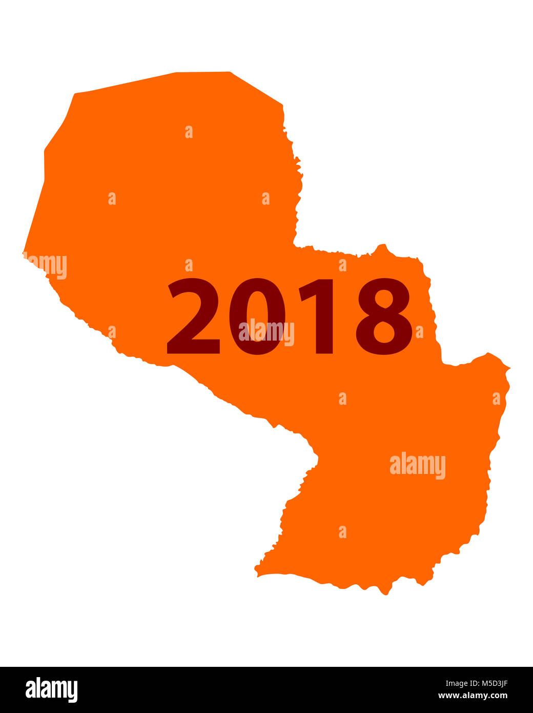 Map of paraguay orange hi-res stock photography and images - Alamy