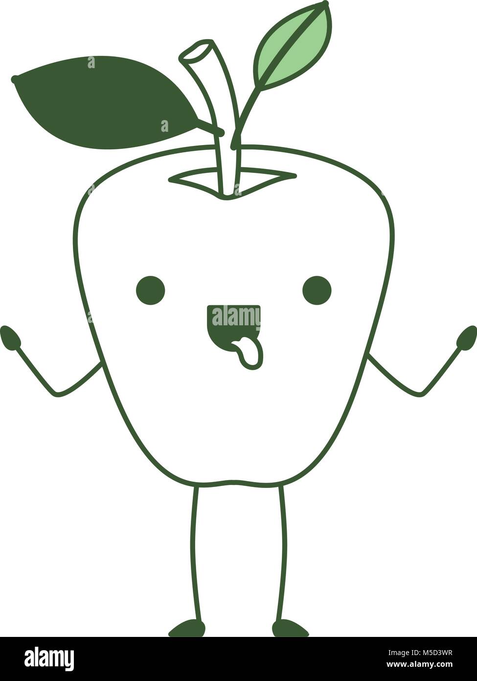 apple comic character fresh fruit icon Stock Vector Image & Art - Alamy