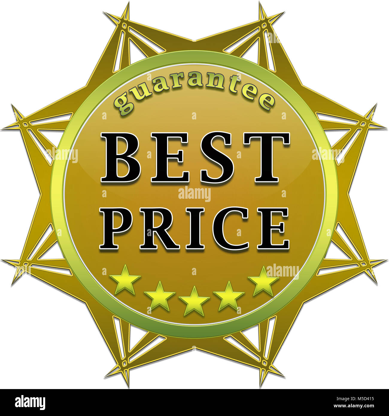 Best price guarantee beige label on a white background with stars Stock ...