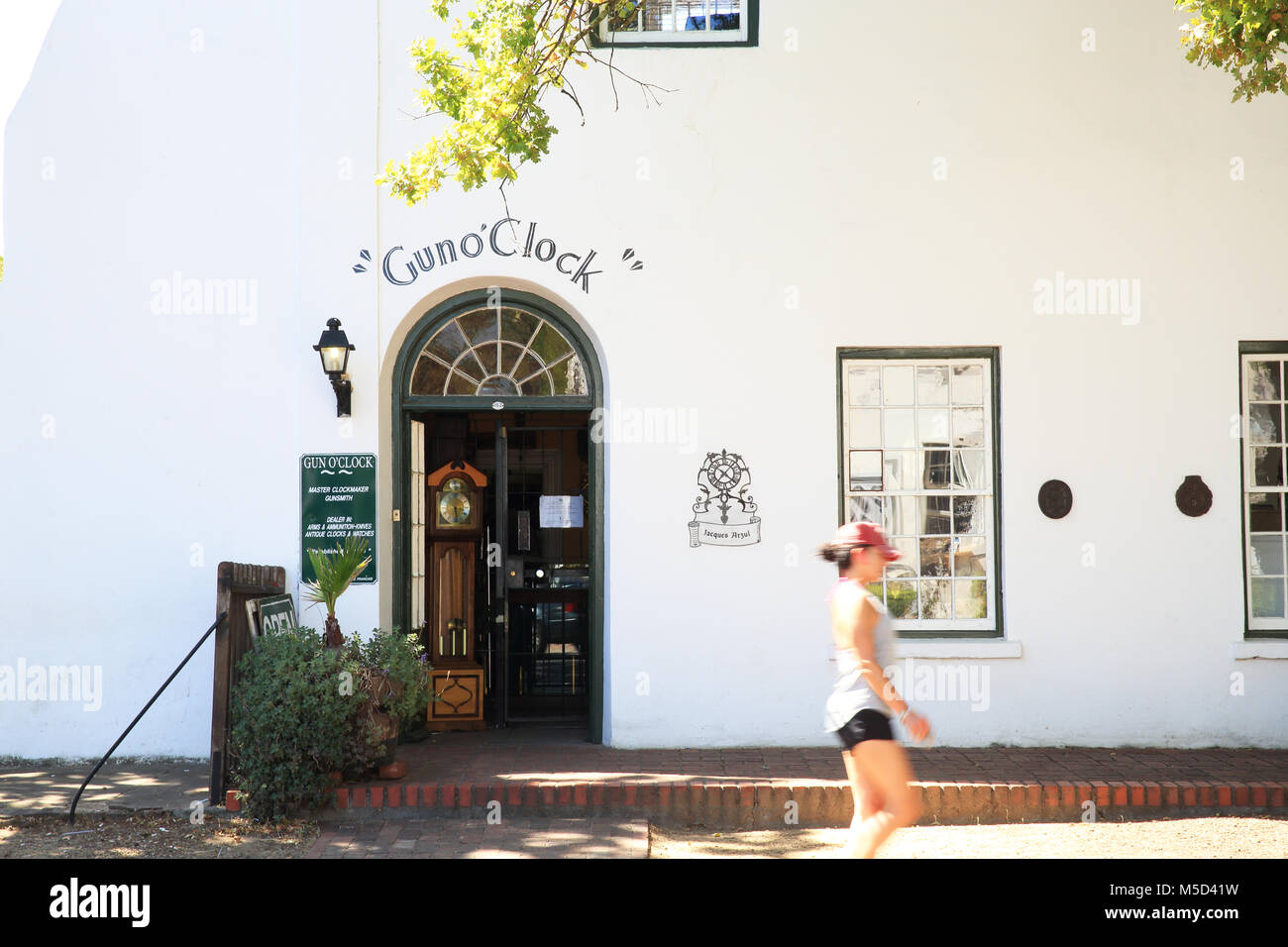 'Gun o'clock' shop on Dorp Street in the town of Stellenbosch in South ...