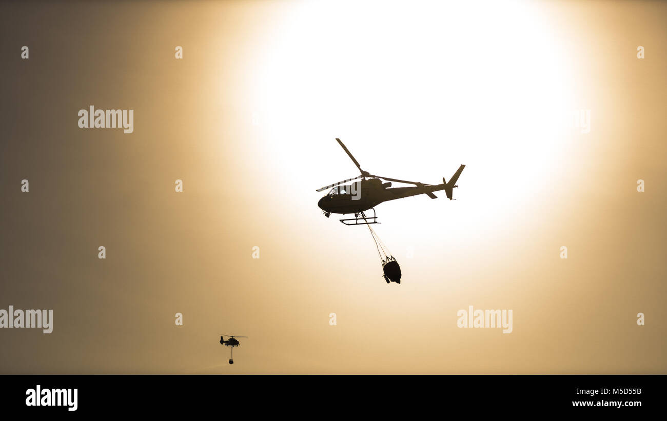 firefighter helicopter fighting in a hot day Stock Photo - Alamy