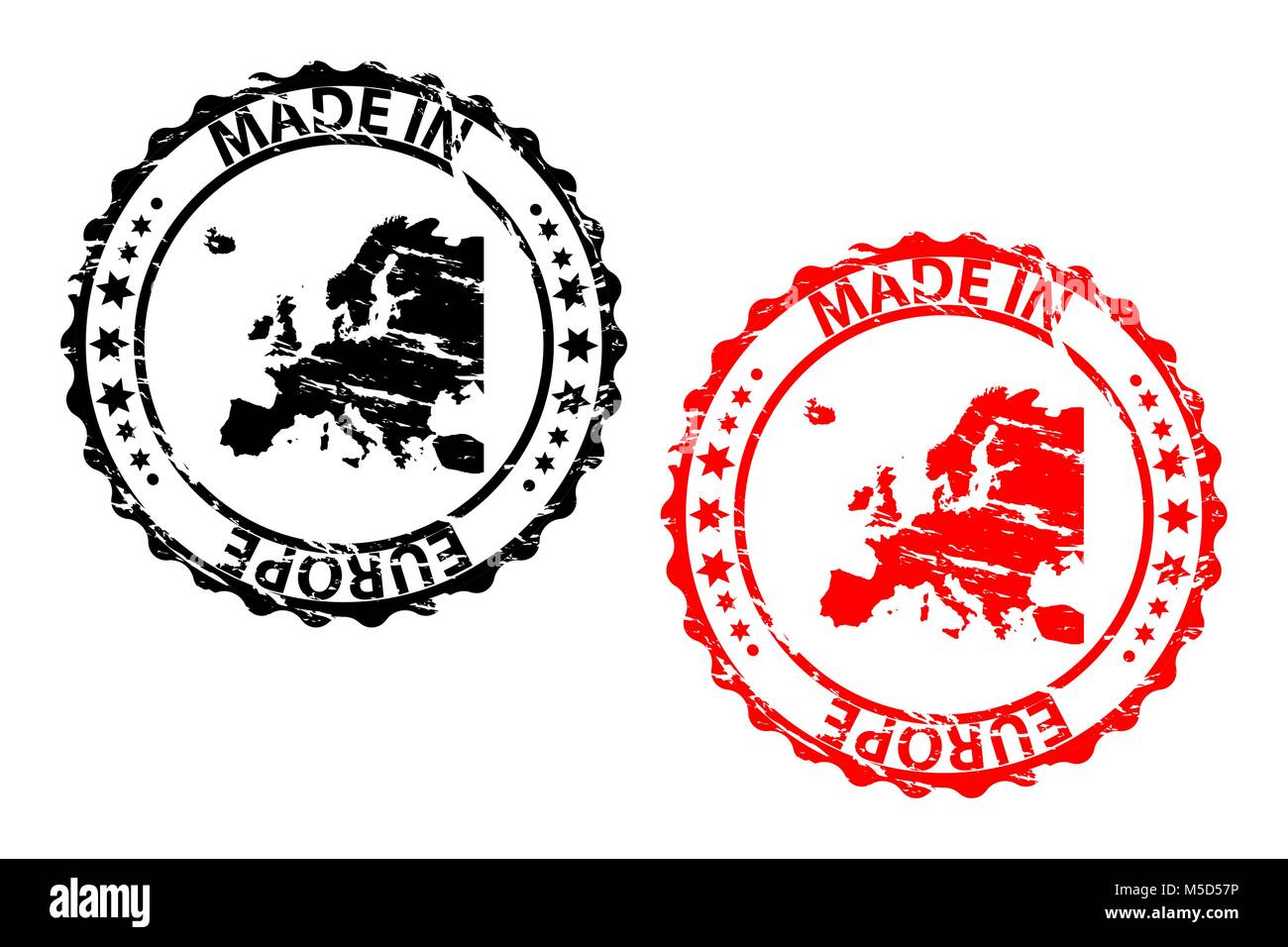 Made in Europe - rubber stamp - vector - Europe continent map pattern ...