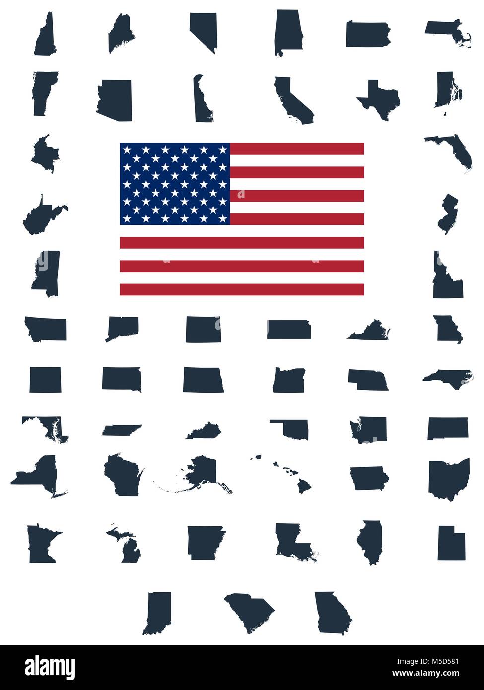 set of US states maps Stock Vector Image & Art - Alamy