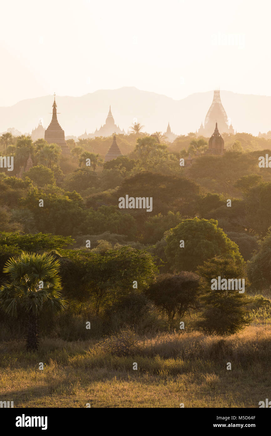 Ancient Temple in the Archaeological Park in Bagan after sunrise ...