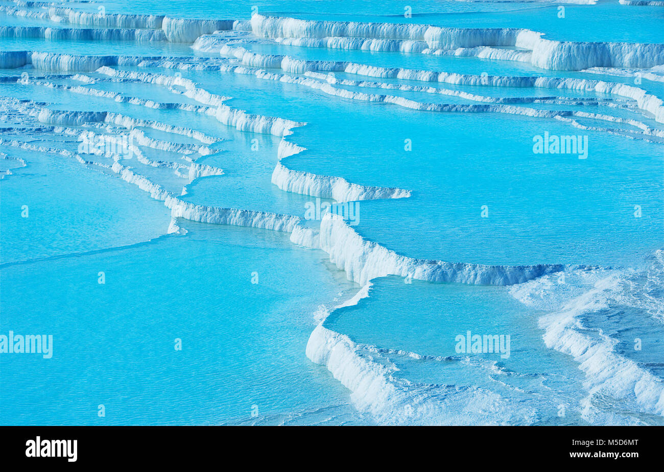 Terraced travertine thermal pools, Pamukkale, UNESCO World Heritage ...