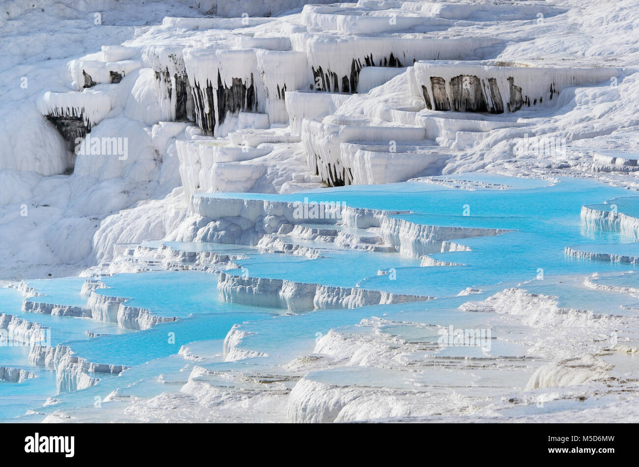 Terraced travertine thermal pools, Pamukkale, UNESCO World Heritage ...