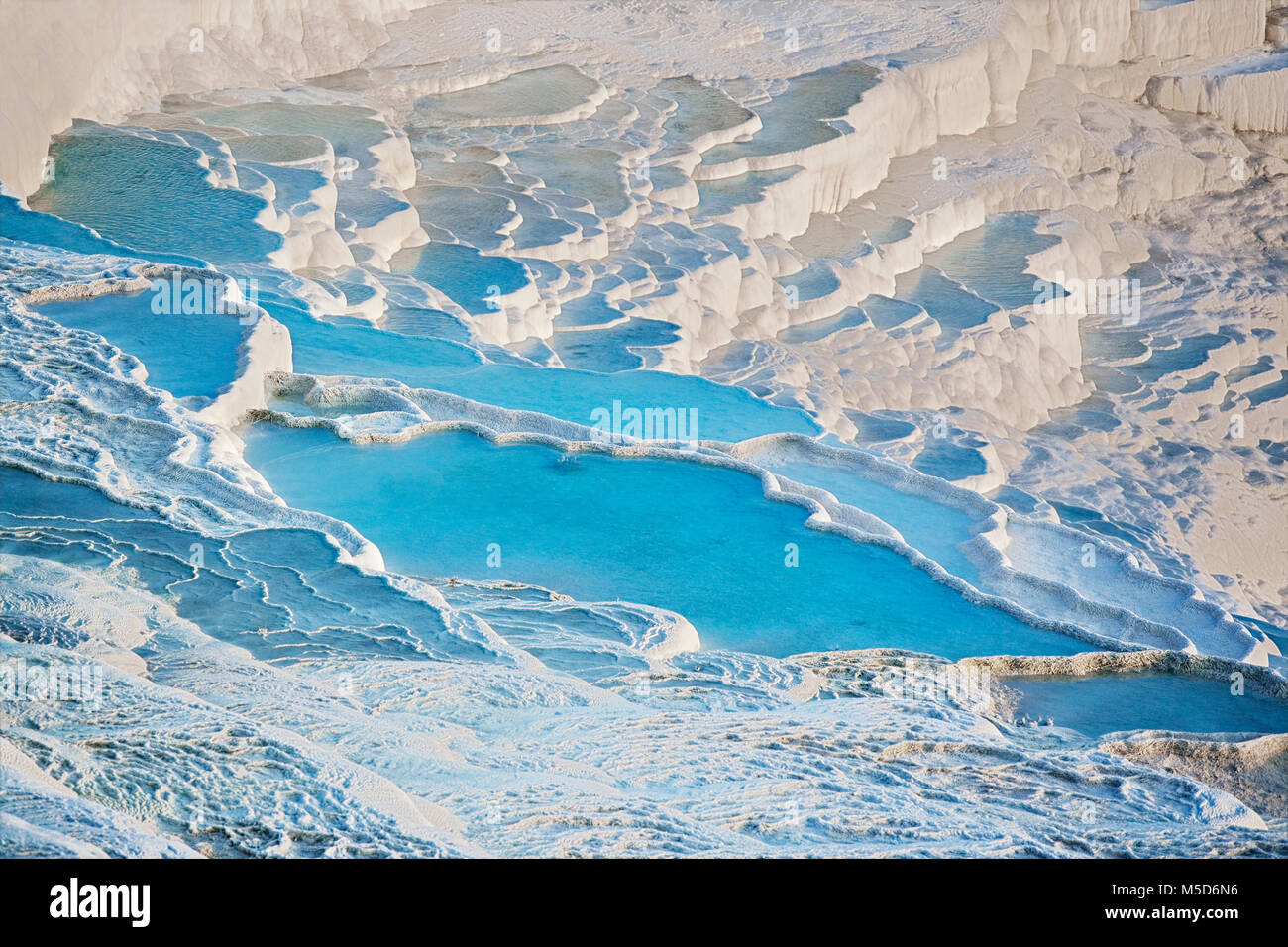 Terraced travertine thermal pools, Pamukkale, UNESCO World Heritage ...