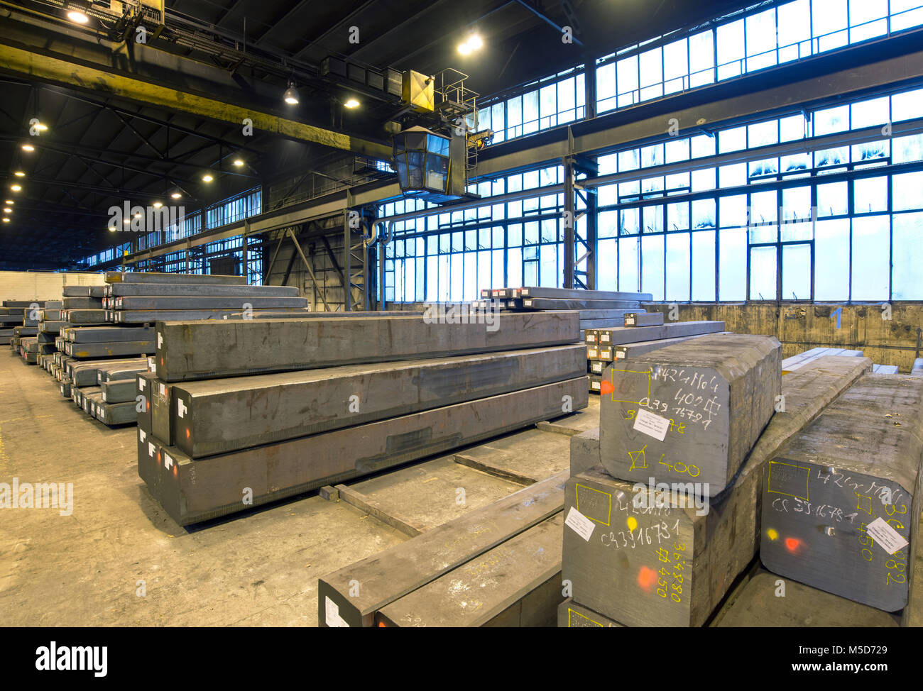 storage of iron bars for further processing in an industrial company ...