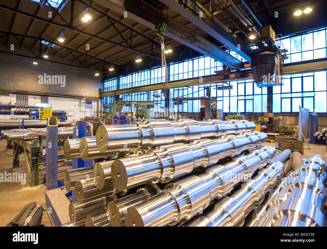 industrial production of shafts for heavy industry Stock Photo - Alamy