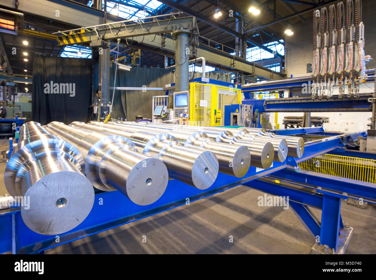 industrial production of shafts for heavy industry Stock Photo - Alamy