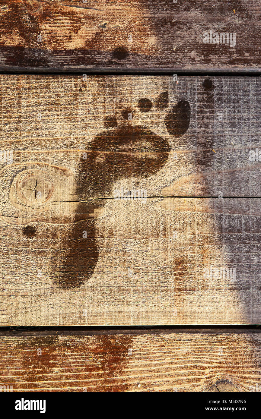 Footprint on wooden floor hi-res stock photography and images - Alamy