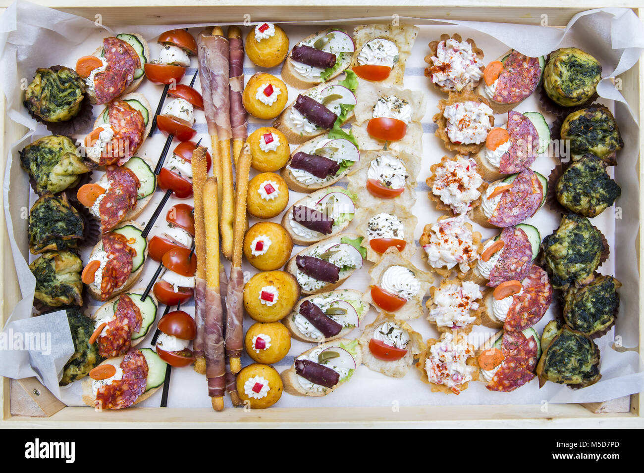 Decorative Garnished Modern Canapes Served at Party Stock Photo - Alamy