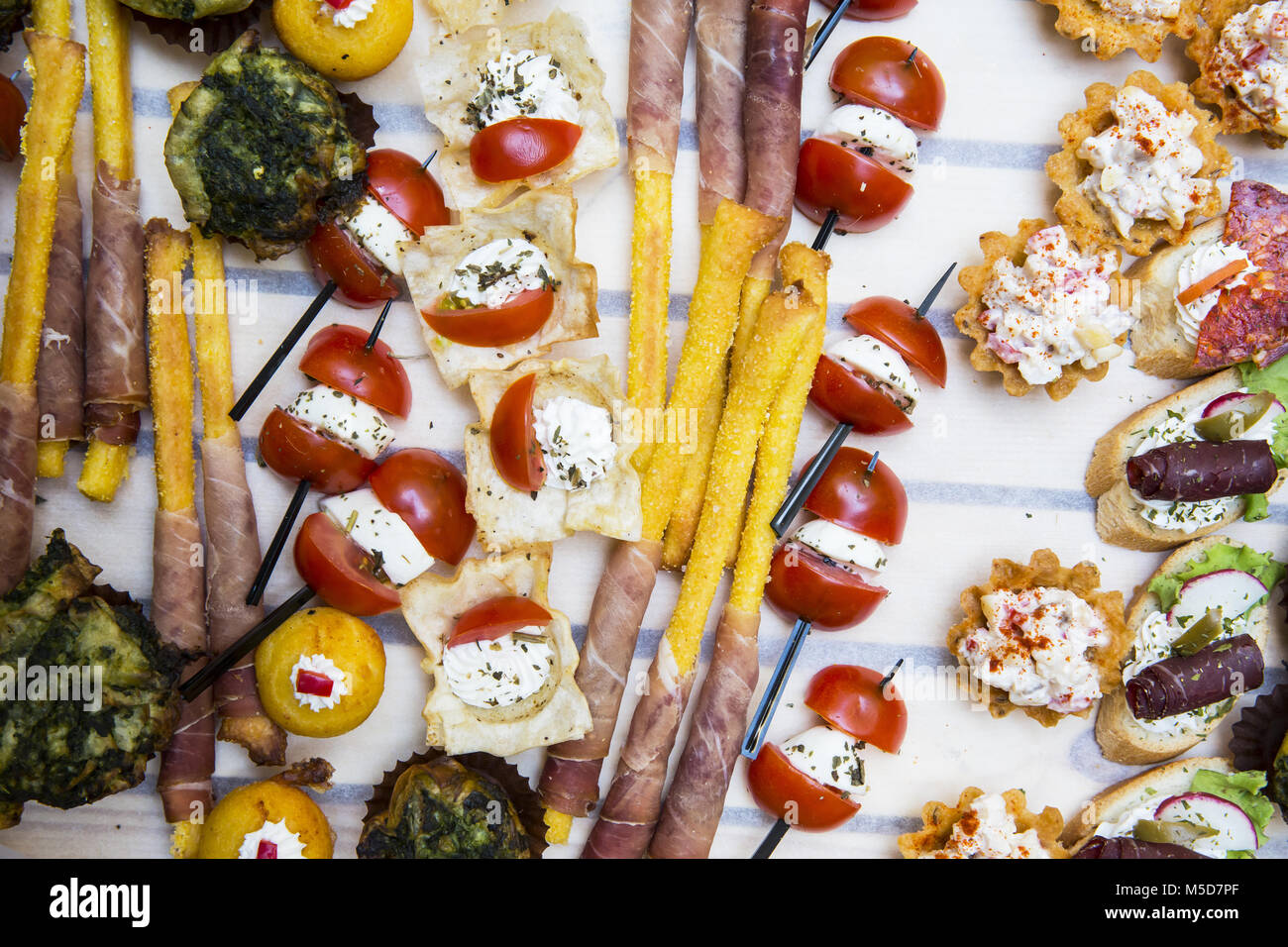Decorative Garnished Modern Canapes Served at Party Stock Photo - Alamy