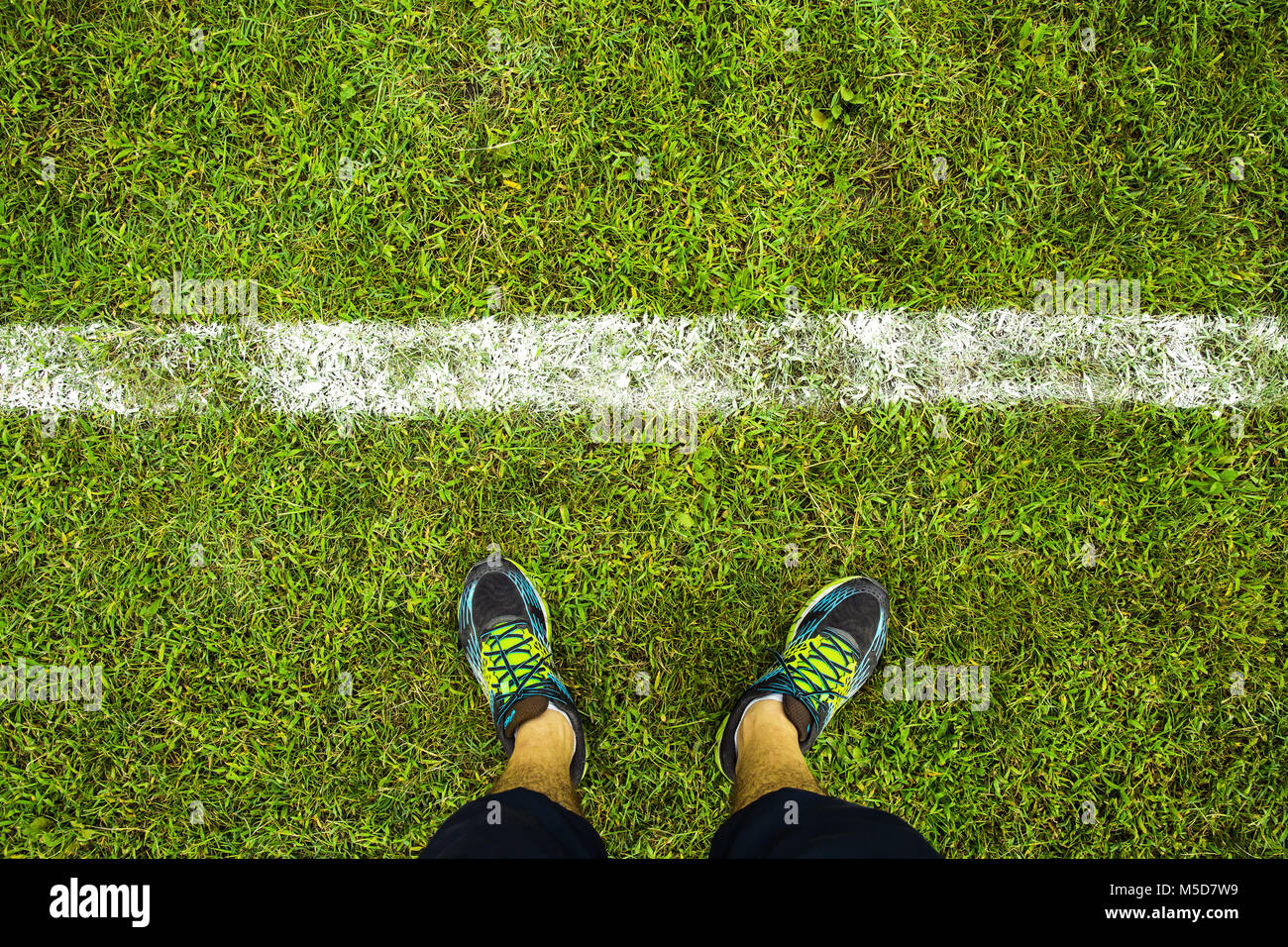 white line on the football field Stock Photo - Alamy