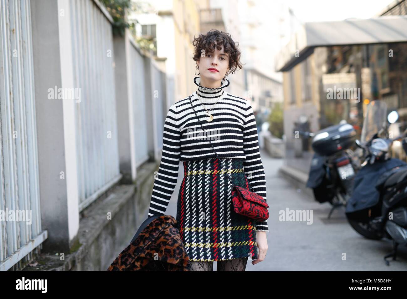 Stylist Chloe Hill attending the Arthur Arbesser show during Milan ...
