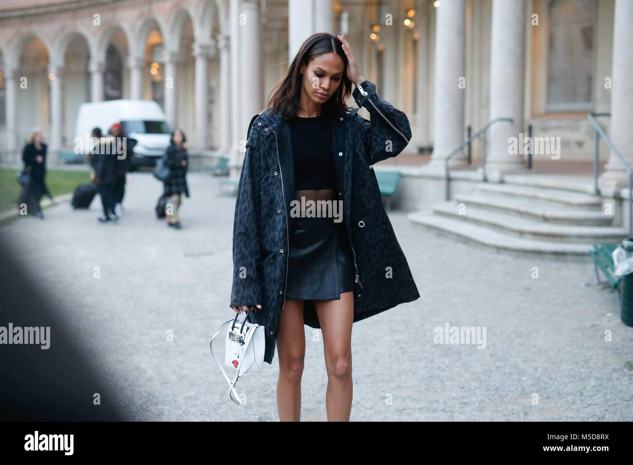 Model Joan Smalls attending the Alberta Ferretti show during Milan ...