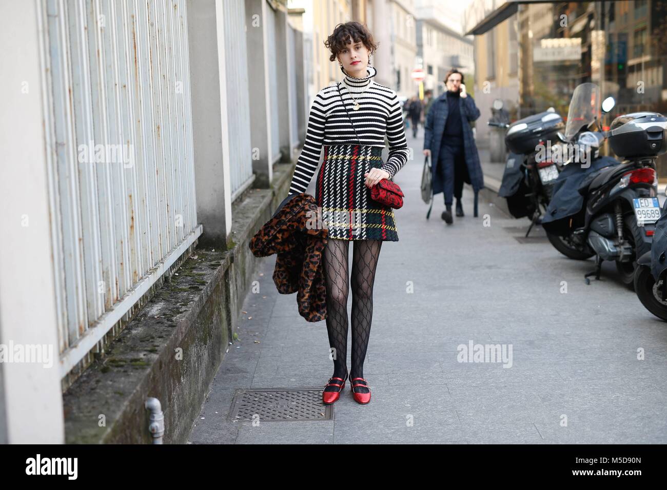 Milan, Italy. 21st Feb, 2018. Stylist Chloe Hill attending the Arthur ...