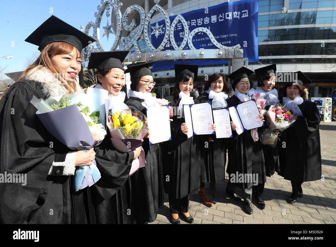 21st Feb, 2018. Commencement ceremony Graduates of Korea National Open ...