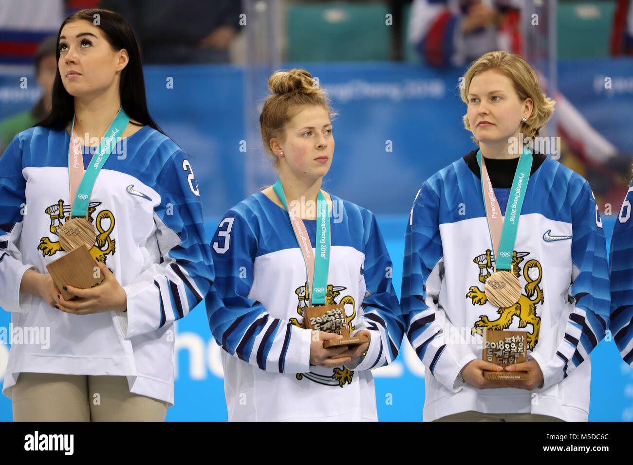 Gangneung, South Korea. 22nd Feb, 2018. (L-R) EMMA NUUTINEN, SANNI ...