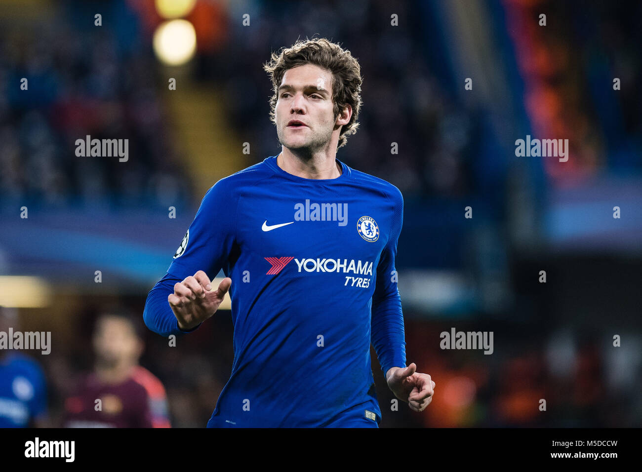 LONDON, ENGLAND - FEBRUARY 20: Marcos Alonso (3) of Chelsea during the ...