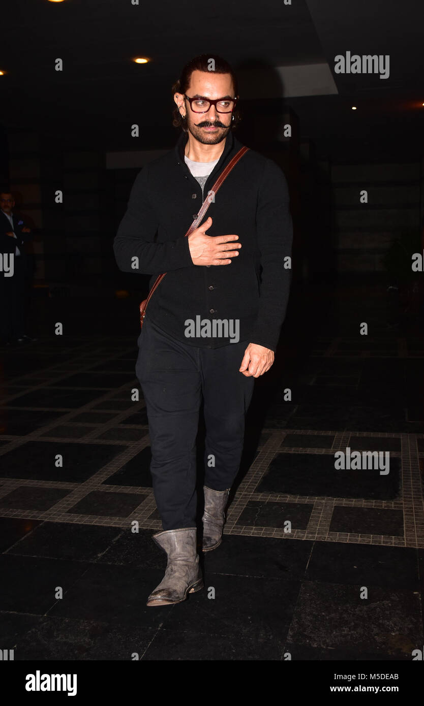Mumbai, Maharashtra, India. 21st Feb, 2018. Indian film actor Aamir ...