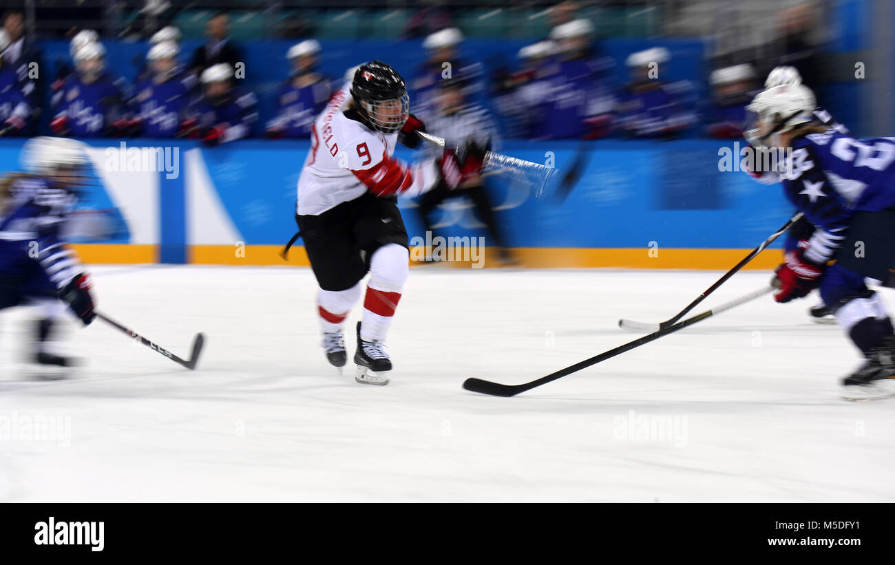 Gangneung, South Korea. 22nd Feb, 2018. JENNIFER WAKEFIELD of Canada ...
