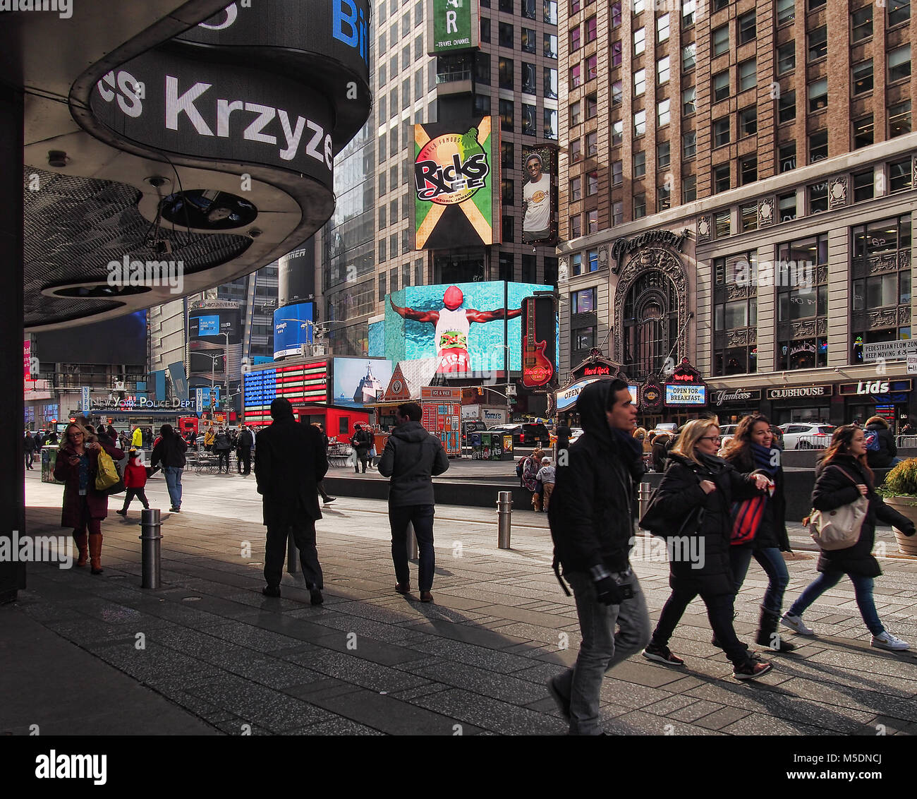 New York , New York, USA. Febuary 1, 2018. View of Times Square on a ...