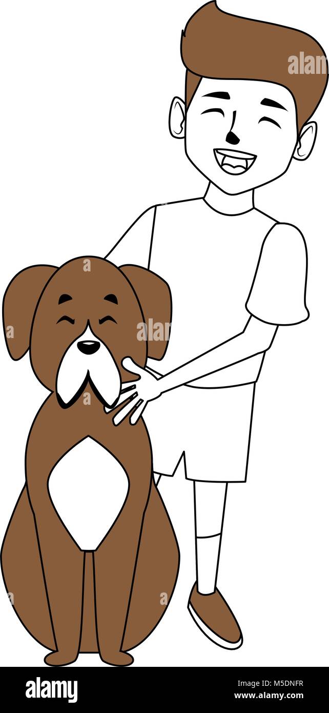 Dog and boy cartoon Stock Vector Image & Art - Alamy