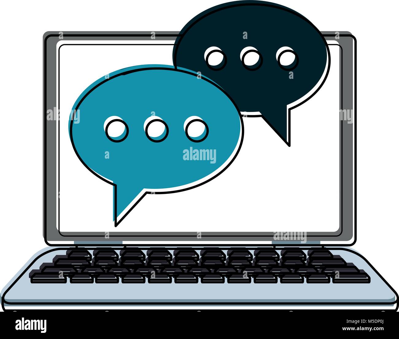 Chat bubbles on laptop screen Stock Vector Image & Art - Alamy