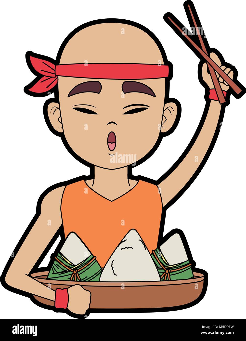 Chinese man eating rice Stock Vector Image & Art - Alamy