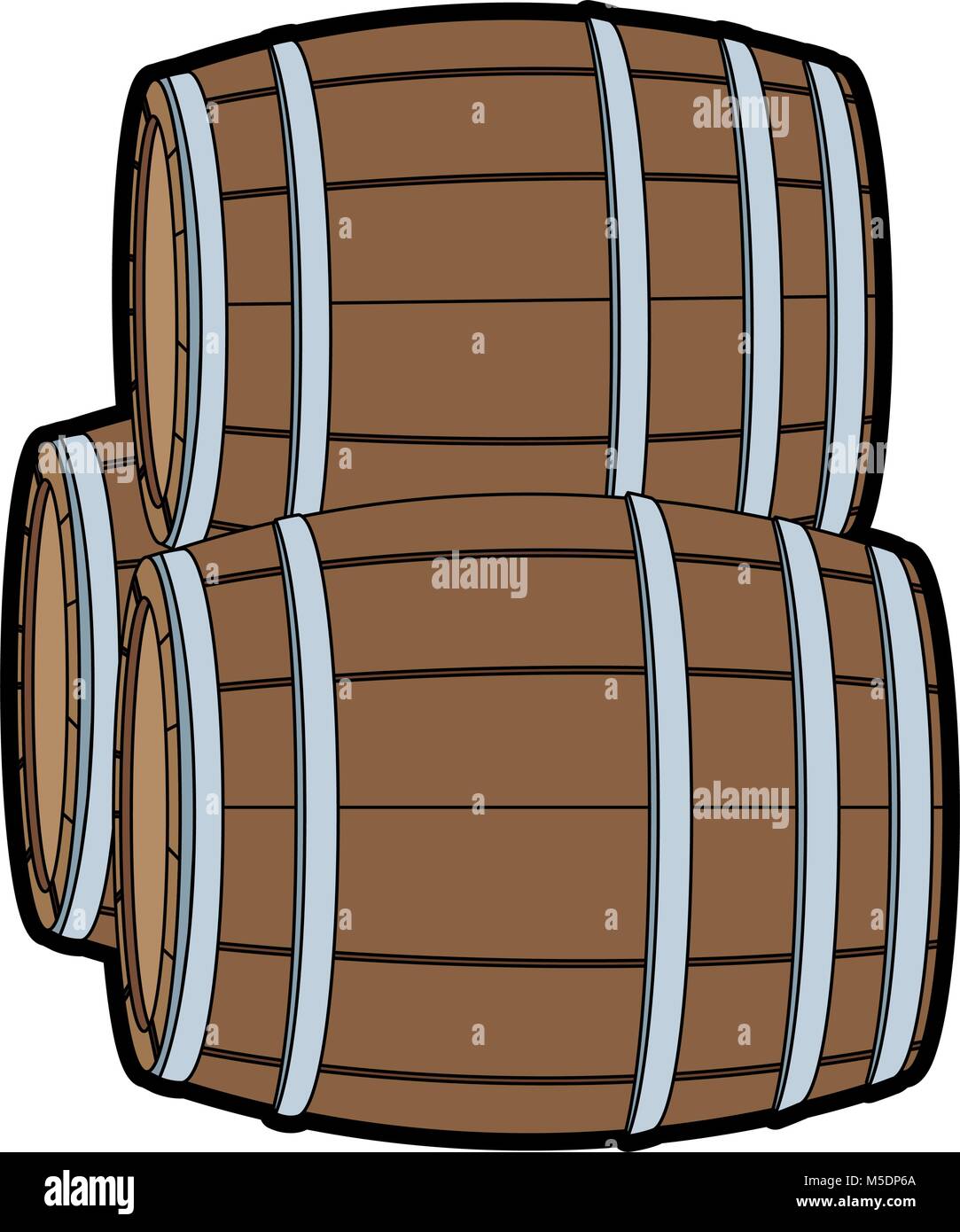 Wooden oak barrels wine Stock Vector Images - Alamy