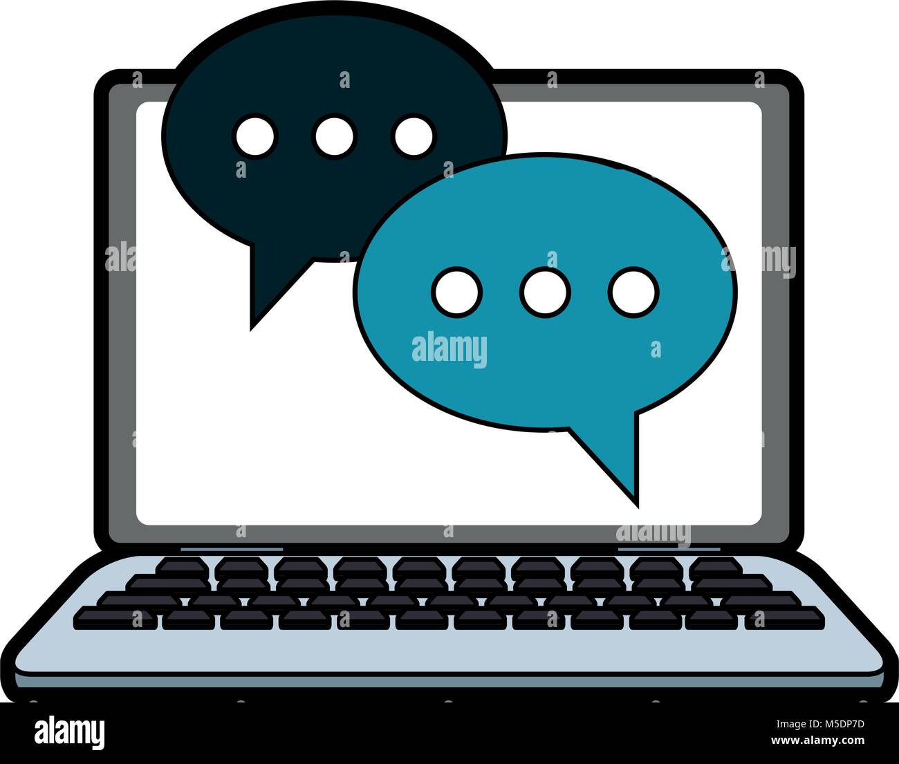 Chat bubbles on laptop screen Stock Vector Image & Art - Alamy