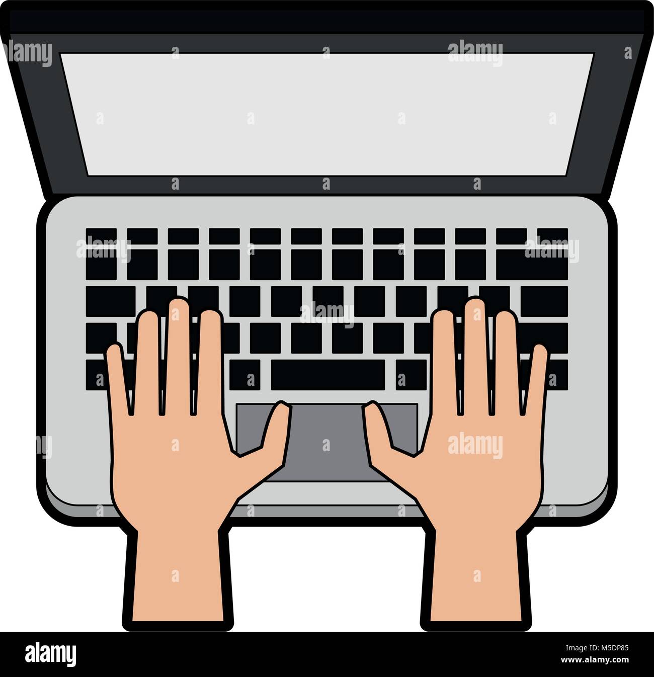 Hands on laptop Stock Vector Image & Art - Alamy