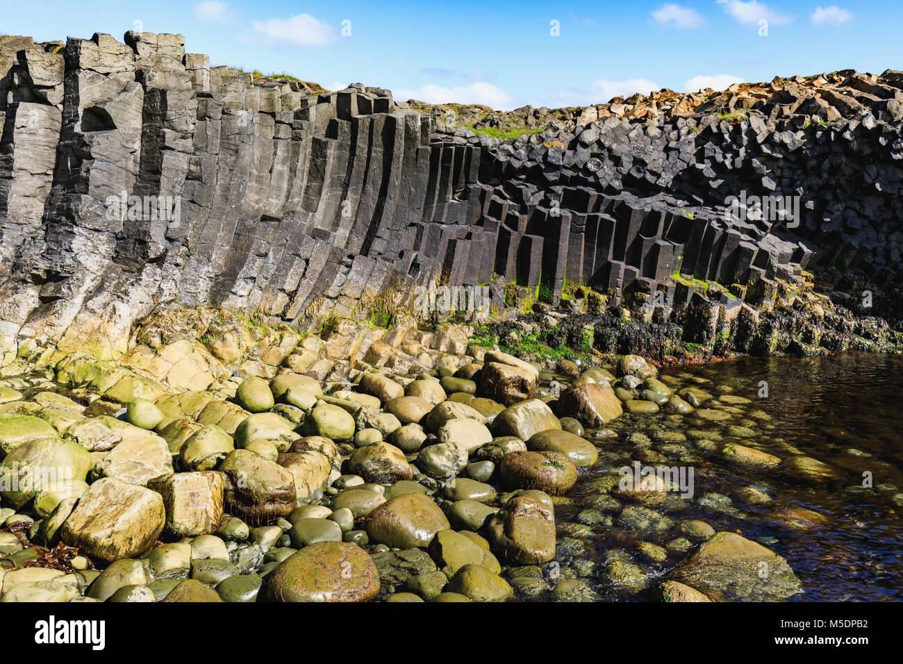 basalt stones in different colours on kalfshamarsvik in iceland Stock ...