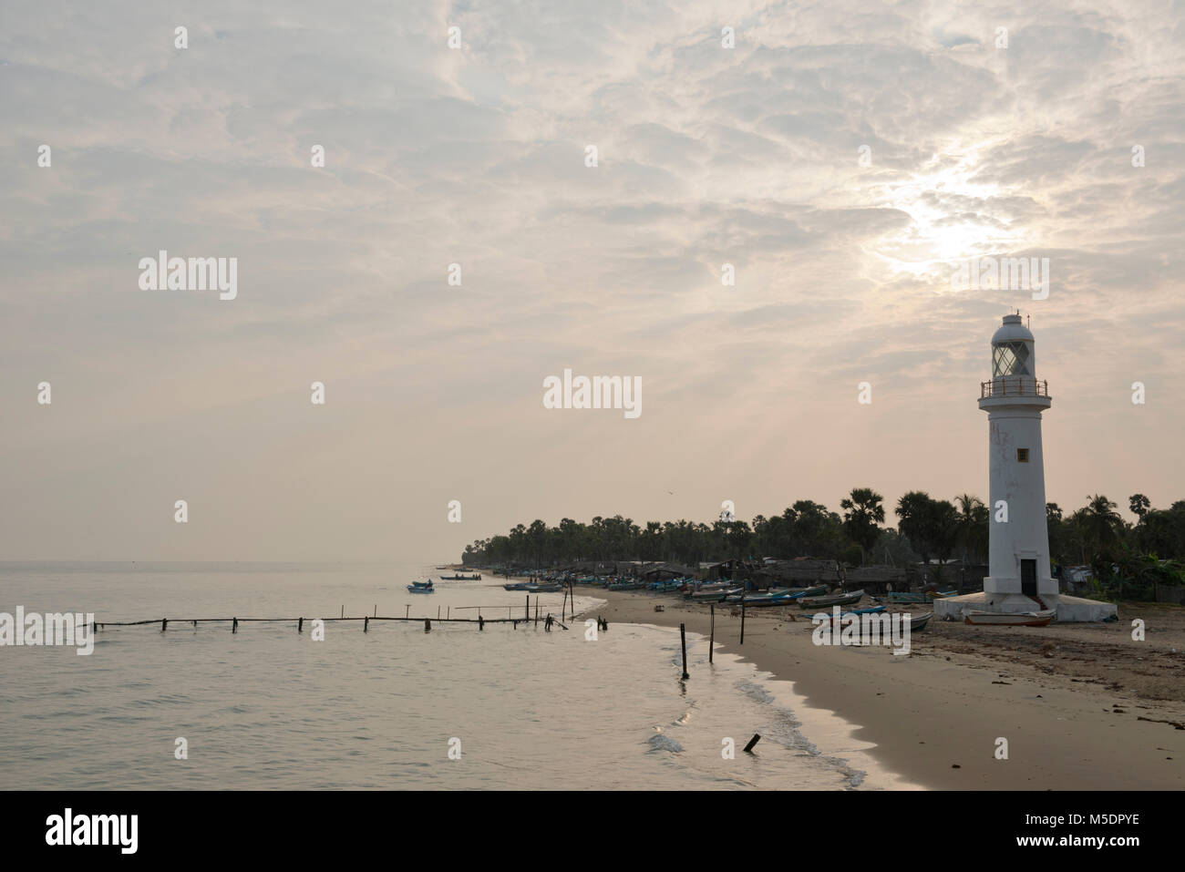 Sri Lanka, Talaimannar, Asia, sea, beach, lighthouse, light house Stock ...